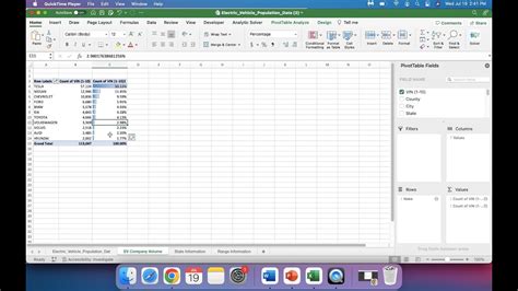 using pivottables to analyze ev sales youtube