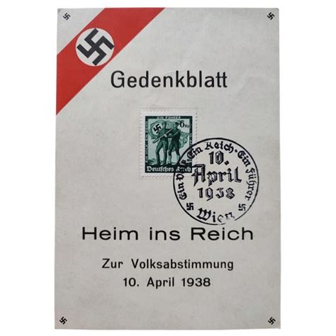 Heim Ins Reich Enveloppe Premier Jour Du Reich 1938