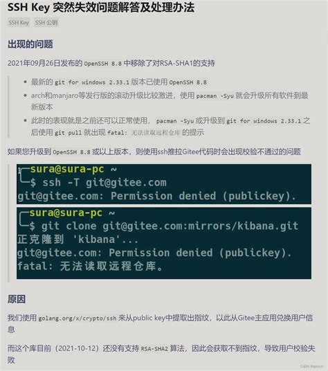 gitee git推拉报错 kex exchange identification问题记录 fatal Could not read