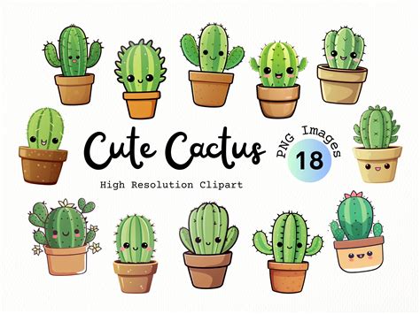 Cute Cactus Clipart Happy Cactus Clip Art Kawaii Cactus Cute Cacti