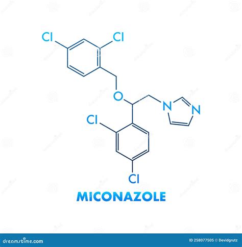 Miconazole Concept Chemical Formula Icon Label Text Font Vector