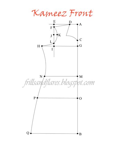 Frills And Flares Kameez Pattern Draft