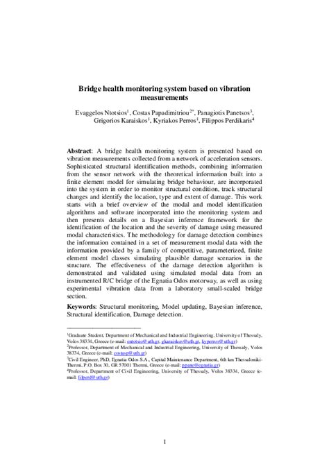 Bridge Health Monitoring System Based On Vibration Measurements