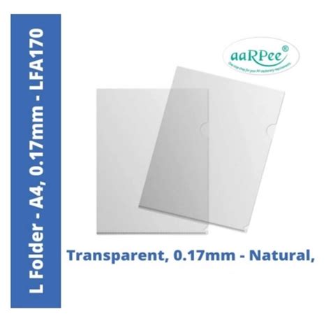 Transparent L Shape Plastic Folder A4 Pack Of 5 0 17mm