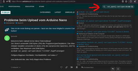 Probleme Beim Upload Vom Arduino Nano Deutsch Arduino Forum