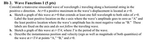 Solved B Wave Functions I Pts Consider A Transverse Chegg