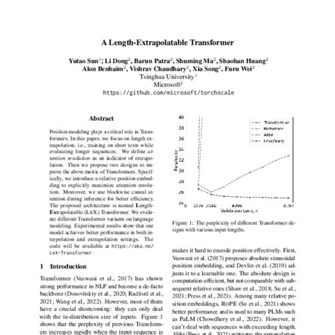 A Length Extrapolatable Transformer Acl Anthology