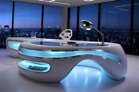 Premium Photo White Office Desk With Wireless Keyboard