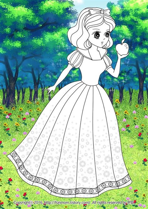 백설공주 색칠공부 프린트 Dibujos Colorear Niños Princesas Disney Dibujos