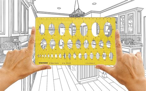 Traceease Geometric Drafting 35° Ellipse Template Drawing Stencil Designing Template Measuring