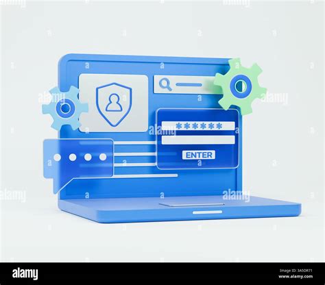 A 3d Rendered Cyber Security Platform And Data Analytics Displayed On A Computer Laptop Stock