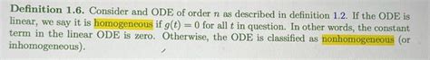 Solved Using These Defintions Prove That An Ode Of The