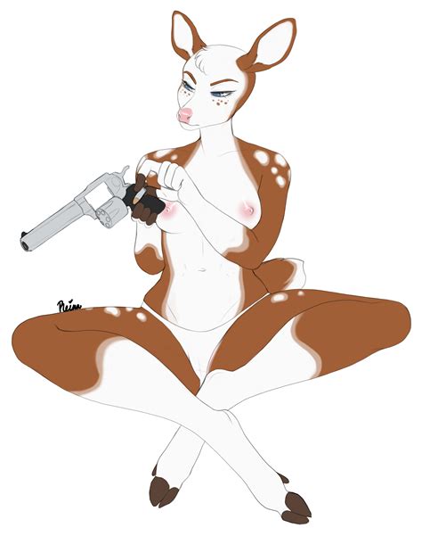 Rule 34 Angry Anthro Barechested Blue Eyes Breasts Bullet Cervid Clothed Clothing