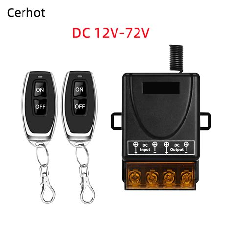 Cerhot Wireless Remote Switch Dc 12v 24v 48v 72v，30a 5000w Relay Wireless Rf Switch For