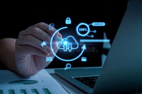 People Hand Using Pen Pointing On Mobile Phone Manage Data File With Icon Diagram Stock Image