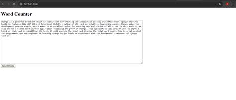Create A Word Counter App Using Django Tpoint Tech