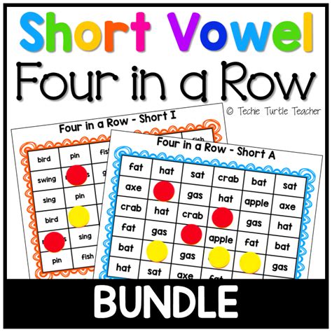Phonics Game Short Vowels Four In A Row Bundle Fluency And Decoding