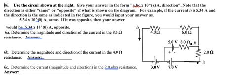 Solved 16 Use The Circuit Shown At The Right Give Your Chegg Com
