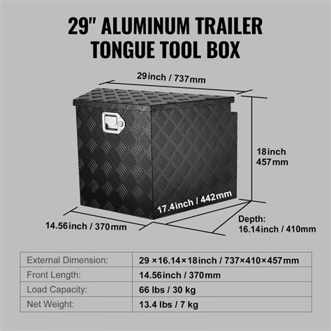 Vevor Vevor Trailer Tongue Box Aluminum Alloy Diamond Plate Tongue Box