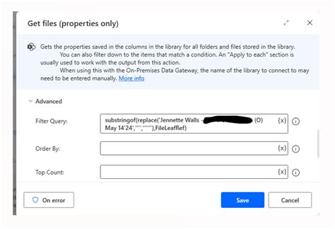 get file properties only with filter query power platform community
