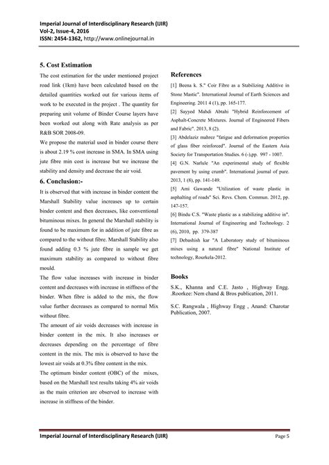 Modified Bituminious Mix Prepared Using Natural Fibre Pdf