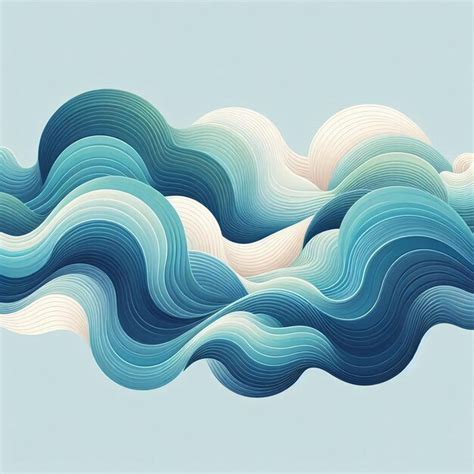 Abstract Waves In Varying Shades Of Blue And Green Creating A Calming And Fluid Background