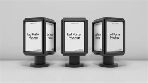 Premium Psd Led City Light Poster Mockup