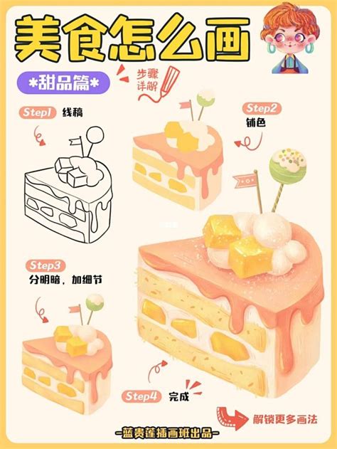 原创插画 甜品蛋糕怎么画 附笔刷 蓝贵莲插画班 甜甜的下午茶时间到了~ 草莓奶油蛋糕~抹茶瑞士卷~芒果夹心戚风蛋糕想吃什么画什么 想要同款笔刷可以呼唤我~一起起来 —————— 原创