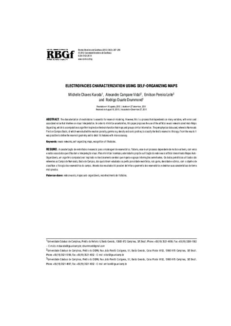 Pdf Electrofacies Characterization Using Self Organizing Maps