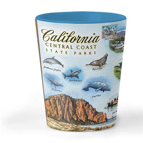 Xplorer Maps Central California Coast State Parks Map Ceramic Shot