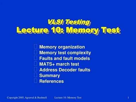 Ppt Comprehensive Overview Of Memory Testing In Vlsi Faults Models