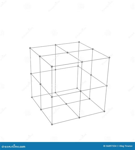 Cube Made Is Mesh Polygonal Element Stock Vector Illustration Of Frame Cyber 56897334