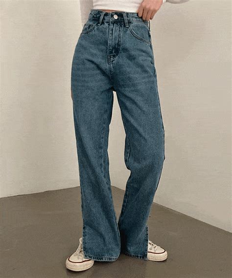 [트임포인트 Xl까지 ] 재이 옆트임 하이웨스트 세미부츠컷 데님팬츠 에이블리