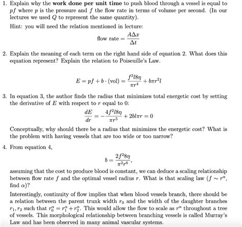 Solved 1 Explain Why The Work Done Per Unit Time To Push