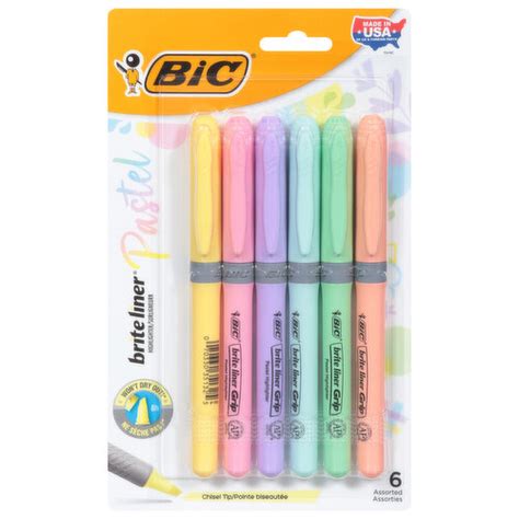 Bic Highlighter Assorted Pastel Chisel Tip Spring Market