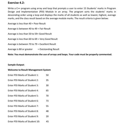 Solved Exercise 42 Write A C Program Using Array And