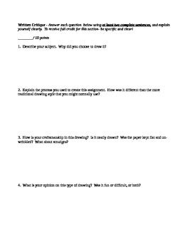 Subtractive Drawing Project By Brandon Kurtz Teachers Pay Teachers