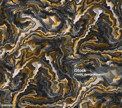 원활한 금 액체 프랙탈 패턴 벡터 예술적인 마블링 디자인 마블링 효과 벡터 일러스트 레이 션 패션 인테리어 랩핑 0명에 대한 스톡 벡터 아트 및 기타 이미지 Istock