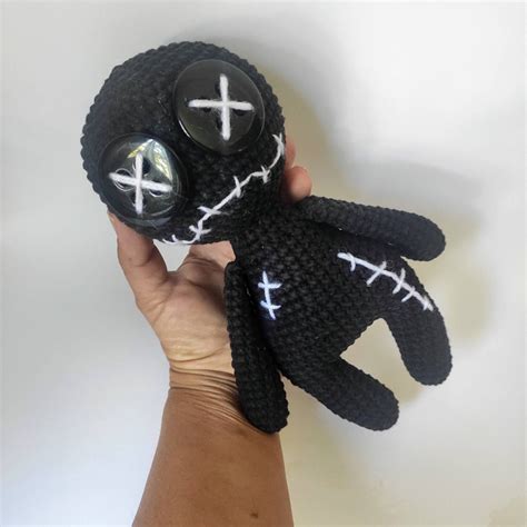 Black Creepy Crochet Dolls Large Scary Toys Voodoo Doll Plush Etsy
