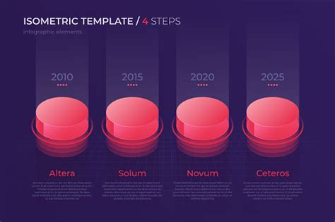 아이소메트릭 요소 시각화 보고서 프레 젠 테이 션 인포 그래픽을 만들기 위한 템플릿 벡터 디자인 4가지 개체에 대한 스톡 벡터 아트 및 기타 이미지 Istock