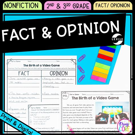 Fact And Opinion 2nd And 3rd Grade Reading Comprehension Passages