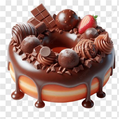 투명한 배경에 선명한 스프링클이 있는 풍부한 초콜릿 크림에 흠뻑 젖은 3d 맛있는 도넛 투명한 배경에 생생한 스프링클이 있는 풍부한 초콜릿 크림에 흠뻑 젖은 3d 맛있는