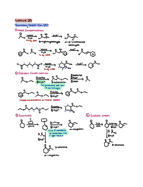 Lecture 25 Professor Shabbir Ochem 2 Lecture 25 Summarysheet Ch 19