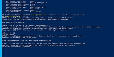 Bitlocker Through Powershell Without Startup Pinpassword Programming And Development