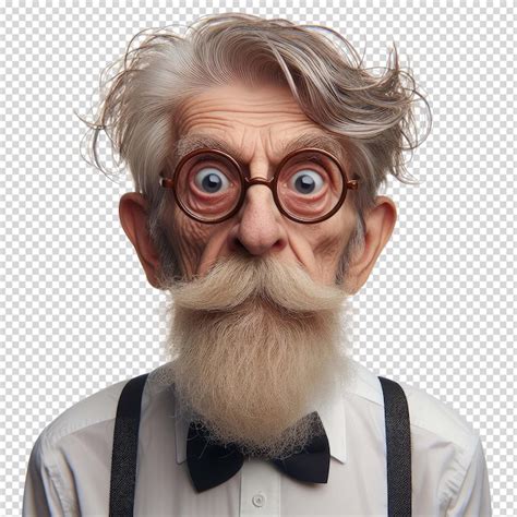Old Man With Bushy Beard Wearing Glasses Psd 2000 High Quality Free