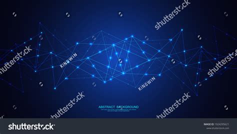 Abstract Technology Background Connecting Dots Lines Stock Vector