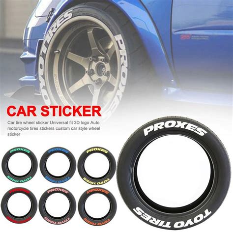 Rubber Letters Tire Sticker Car Tire Wheel Sticker Universal Fit 3d