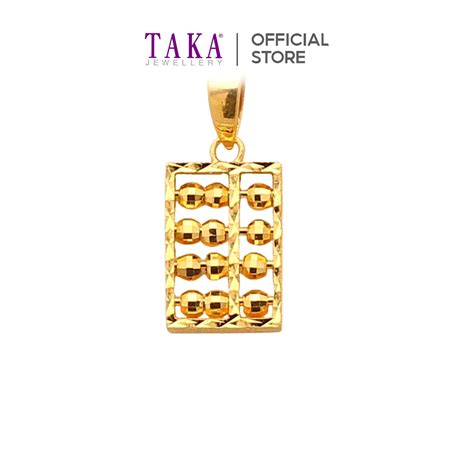 Taka Jewellery 999 Pure Gold Pendant Abacus Taka Jewellery