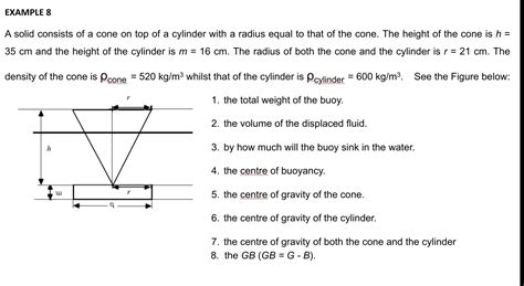 Solved EXAMPLE A Solid Consists Of A Cone On Top Of A Chegg Com