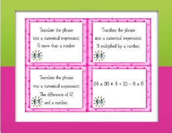 Evaluating Expressions Task Cards By Southern Charm School TpT